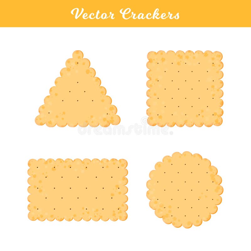 Set of Health Crackers. Isolated Cookie Stock Vector - Illustration of ...