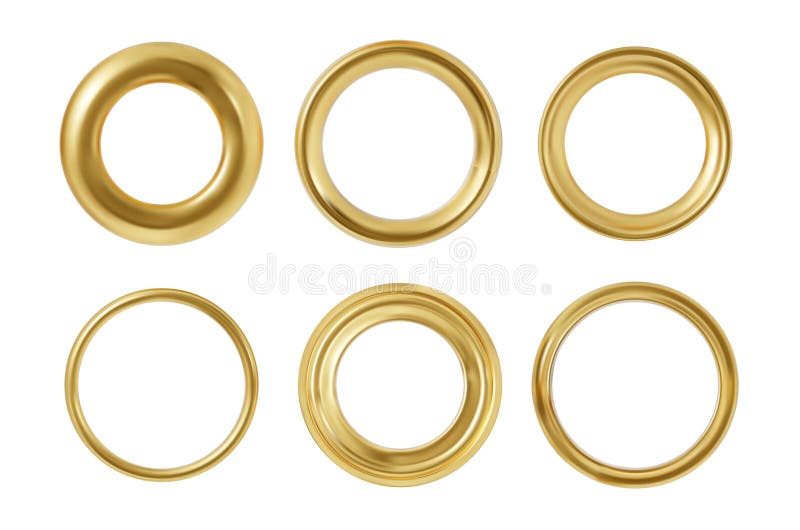 Vector Illustration of a Set with the Image of Golden Ring Frames ...