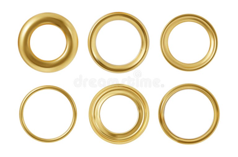 Vector Illustration of a Set with the Image of Golden Ring Frames ...