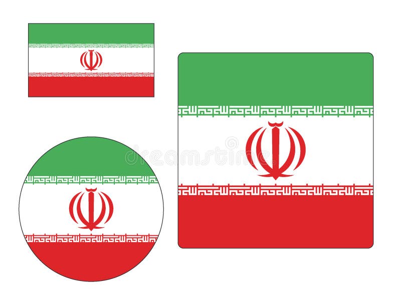 Set of Flags of Iran stock vector. Illustration of island - 137485612