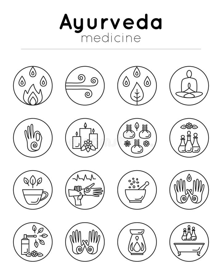 Ayurveda icons stock vector. Illustration of leaf, aroma - 86333841