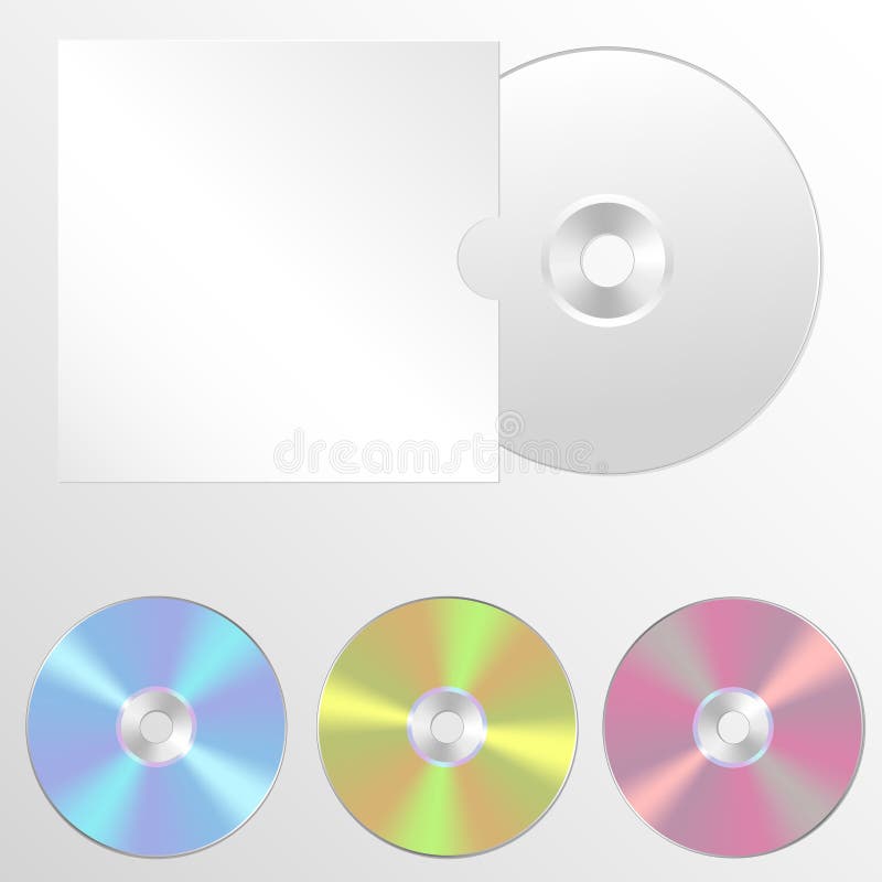 Vector Illustration Set of Isolated Blank Compact Disc CD or DVD ...