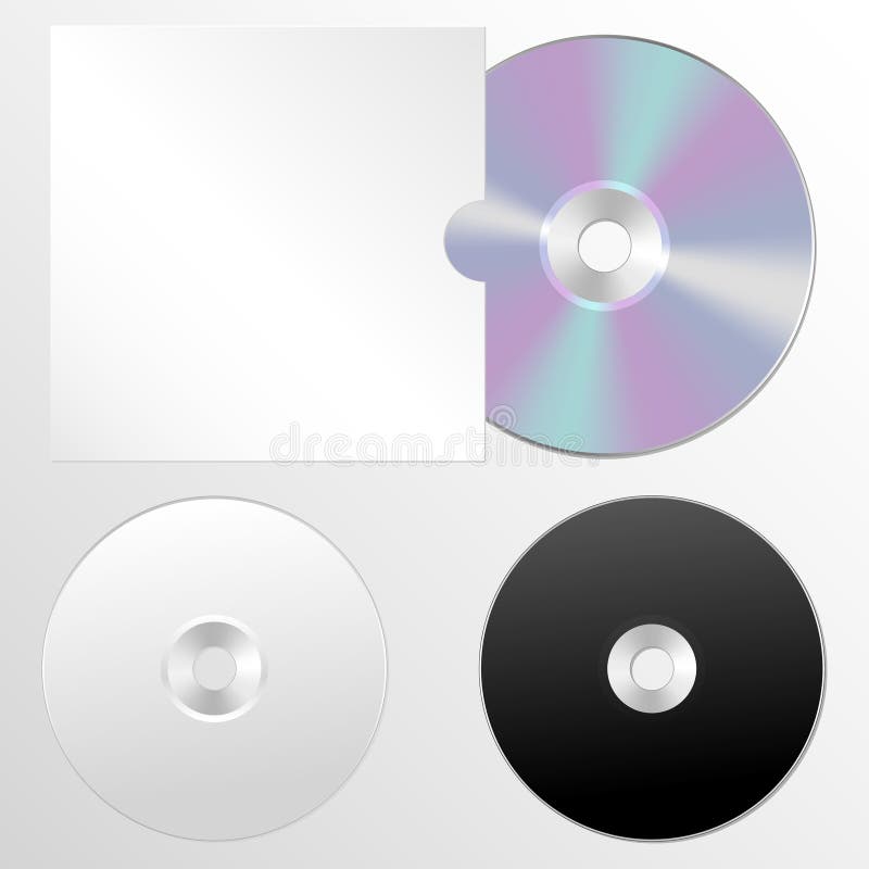 Vector Illustration Set of Isolated Blank Compact Disc CD or DVD ...