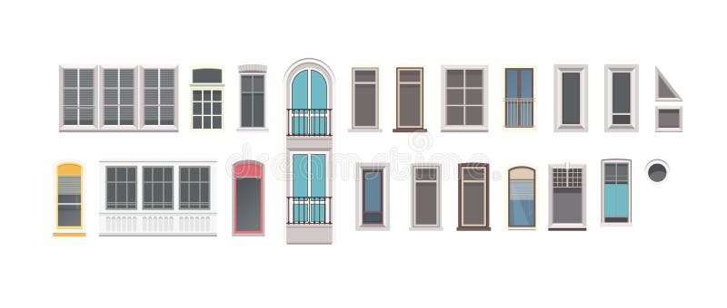 Collection of windows stock vector. Illustration of decorative - 116021137