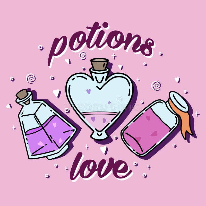 Love potions stock illustration. Illustration of isolated - 64820040