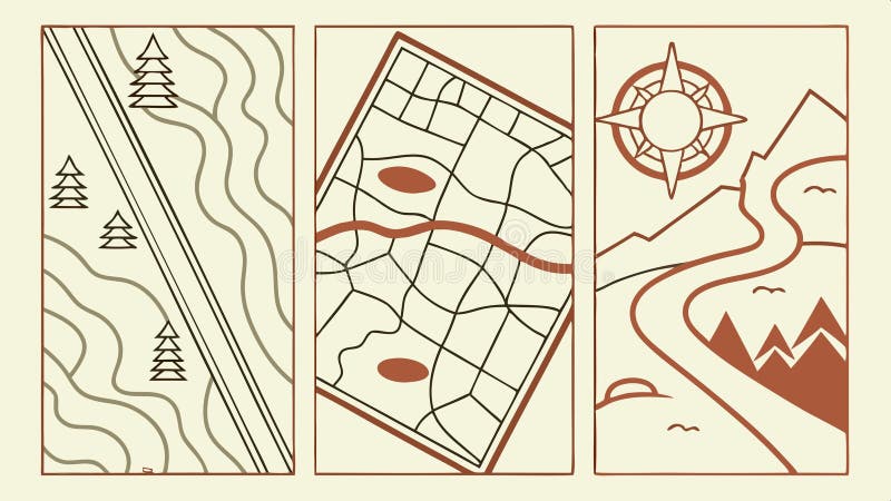 Map and Compass Illustrations, Navigation Tools Vector Design ...