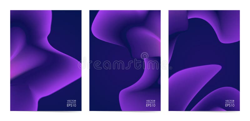 Vector Illustration: Set of Modern Abstract Violet Covers Stock ...