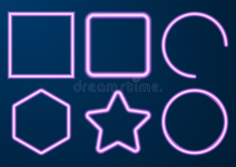 Vector Illustration of a Set of Neon Figures Stock Vector ...