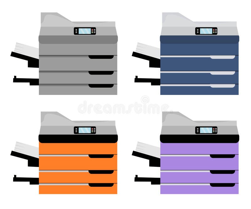 Vector Illustration Set of a Photocopier Ready To Use Stock Vector ...