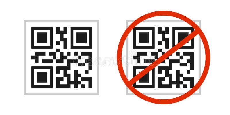 Vector Illustration of a Set QR Code. Stop QR Code Stock Vector ...