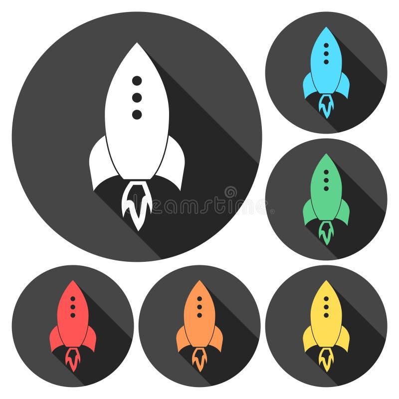 Vector Illustration of a Set of Rockets Stock Vector - Illustration of ...