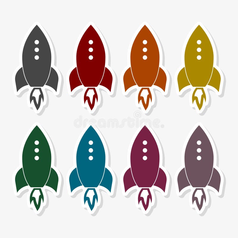 Vector Illustration of a Set of Rockets Stock Illustration ...