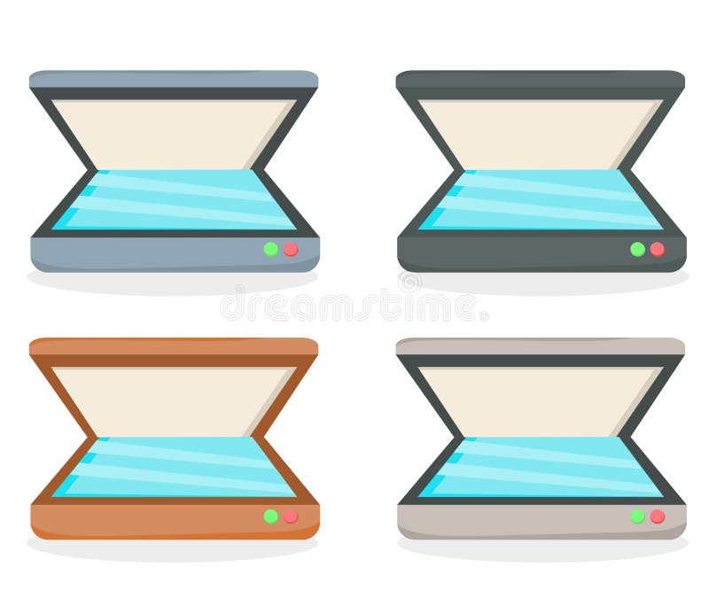 Vector Illustration Set of a Scanner for Office Equipment Stock Vector ...