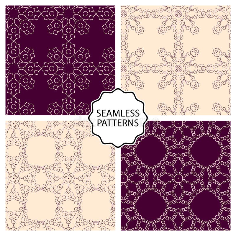 Vector Illustration. Set of Seamless Line Patterns Stock Vector ...