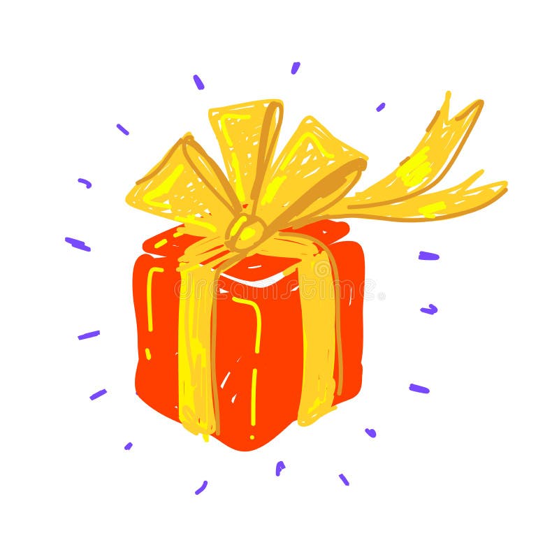 Vector Illustration Set of Shiny Red Gift Box in Cartoon Style Stock ...