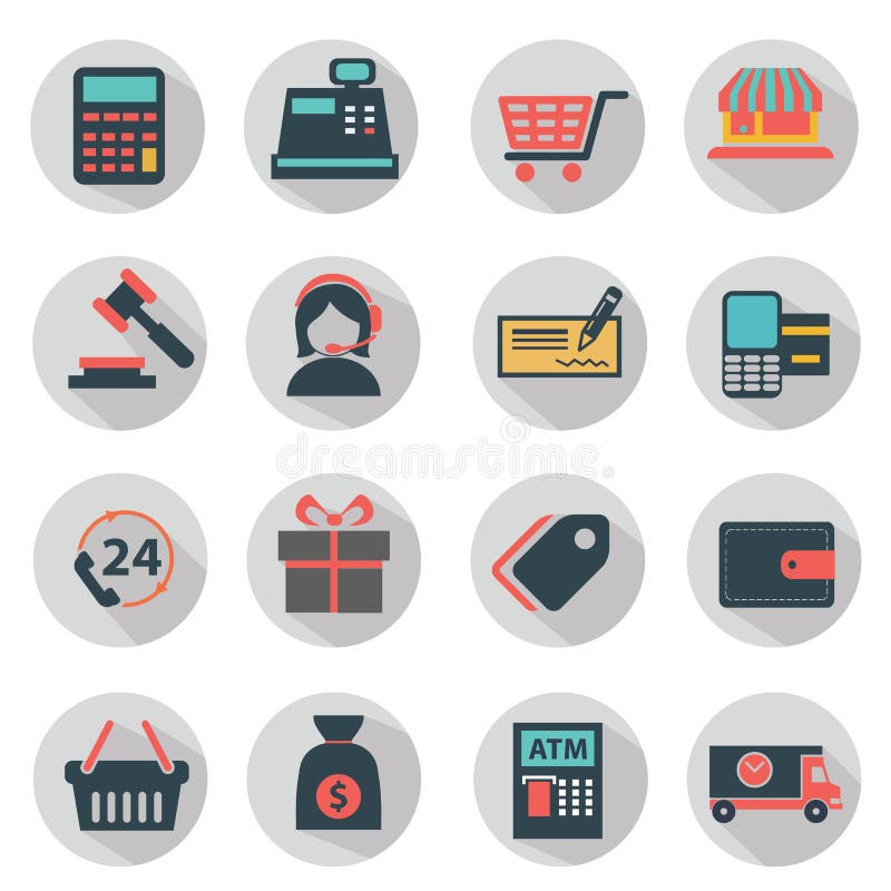 Vector Illustration Set of Shopping Icons , Shopping Items Stock Vector ...