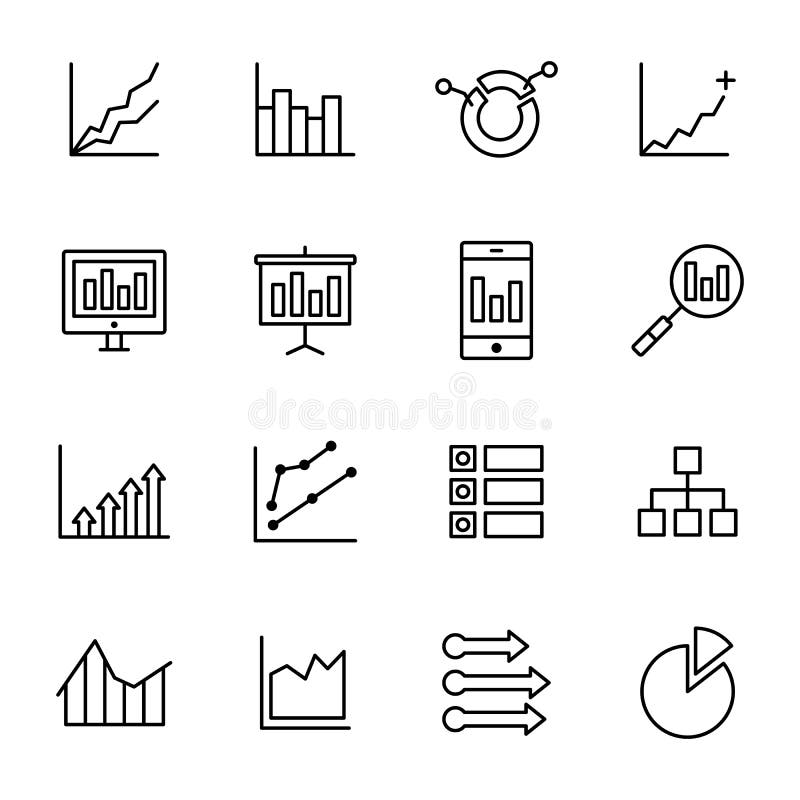 Simple Analysis Icons stock vector. Illustration of network - 99104604