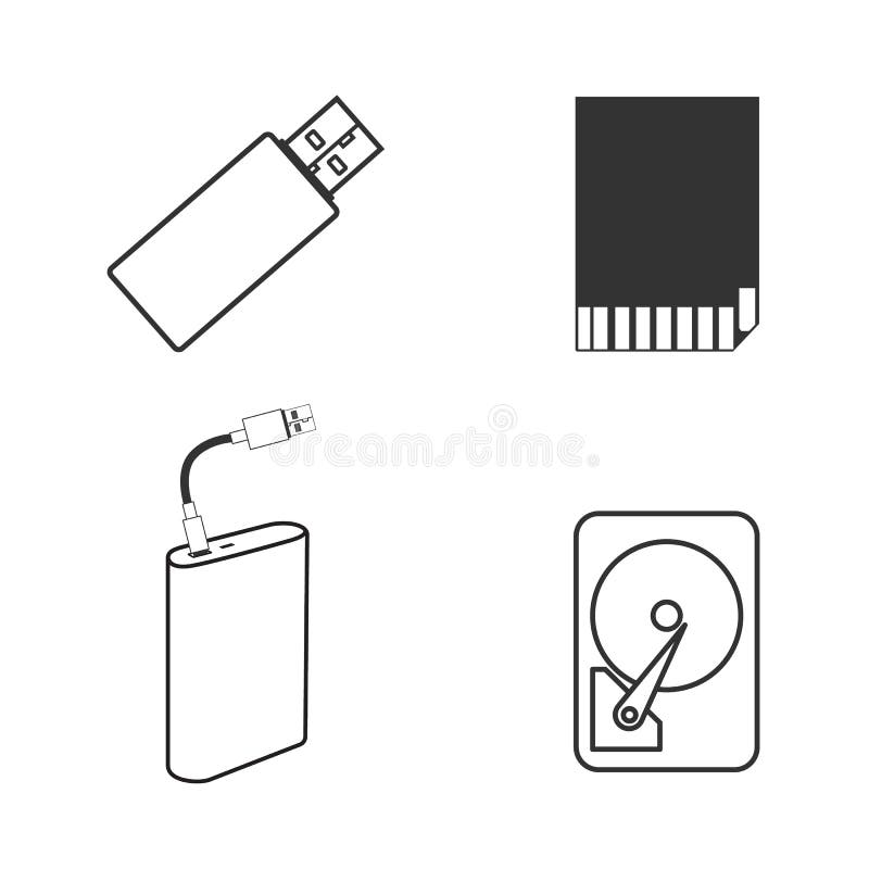 Data storage icons stock vector. Illustration of process - 108723670