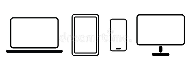 Vector Illustration Set of Smartphone, Tablet, Laptop and Computer ...
