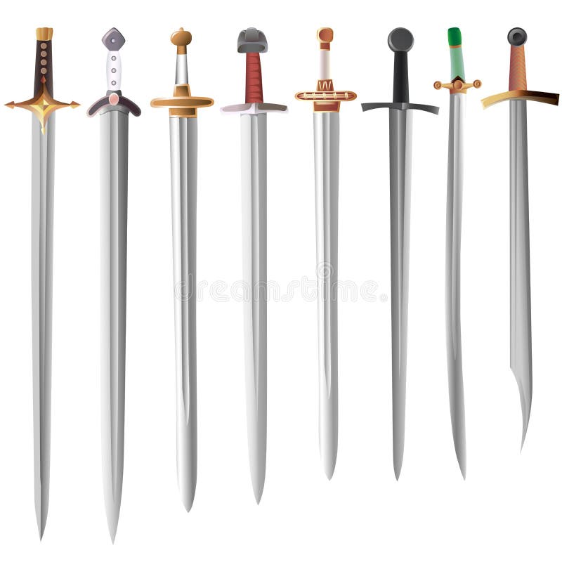 Military Sword, Cutlass and Saber Set Stock Vector - Illustration of ...