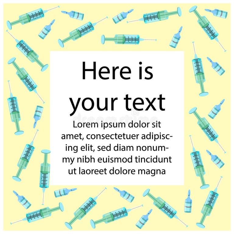 Vector Illustration with Set of Syringes, Decorated in Form of Frame ...