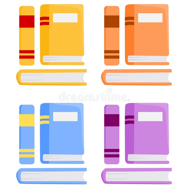 Vector Illustration Set of Thick Book Collection Stock Vector ...