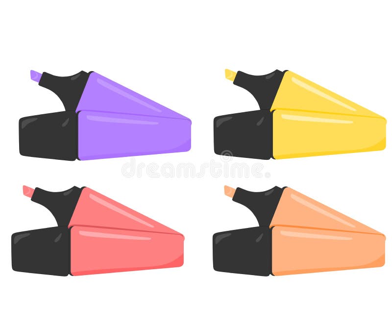Vector Illustration Set of Two Highlighter for Design Material Stock ...