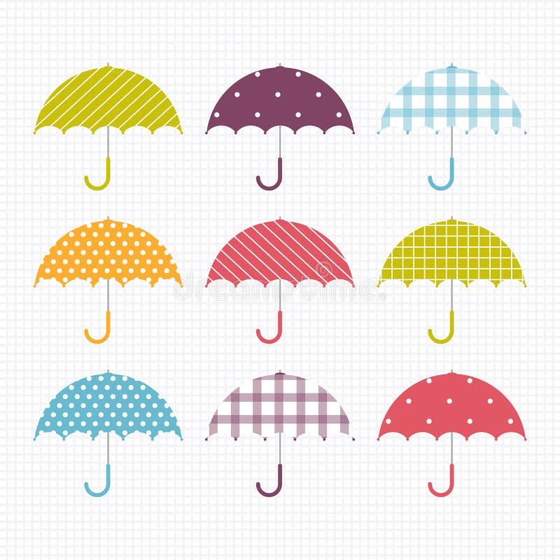Set of Umbrellas. Umbrella Isolated Stock Vector - Illustration of ...