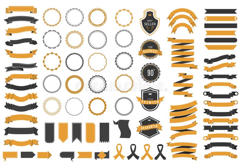 Vector Illustration of a Set of Vintage Banner Sticker Label Sticker ...