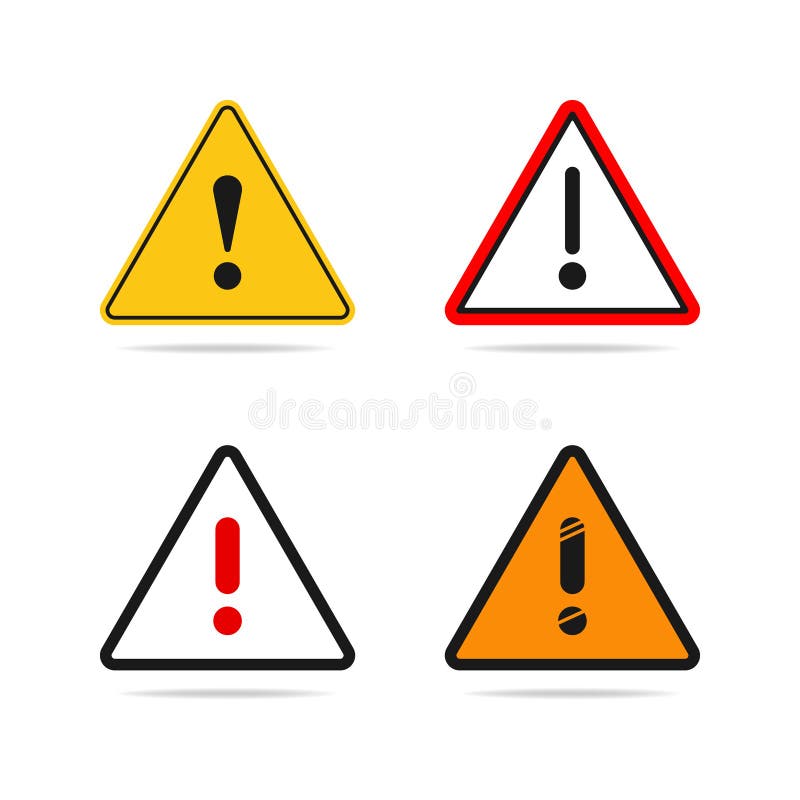 Vector Illustration of the Set of the Warning Sign with Exclamation ...