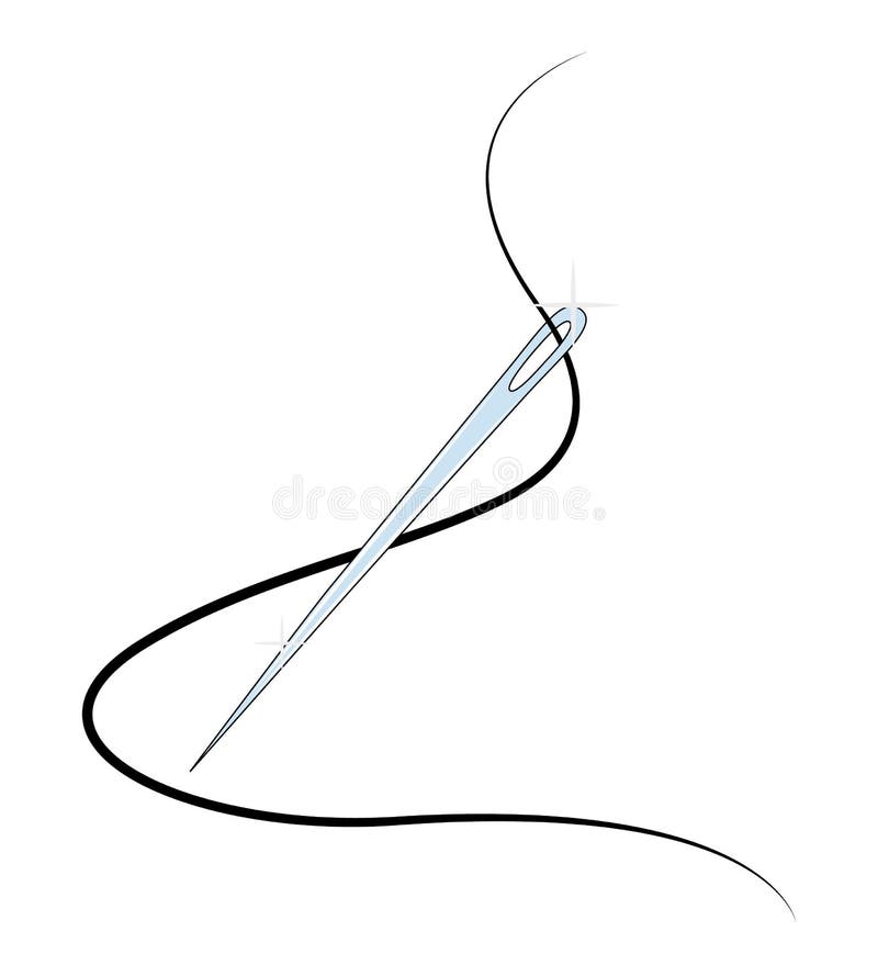 Vector Illustration of Sewing Needle and Thread. Clipart Stock Vector ...