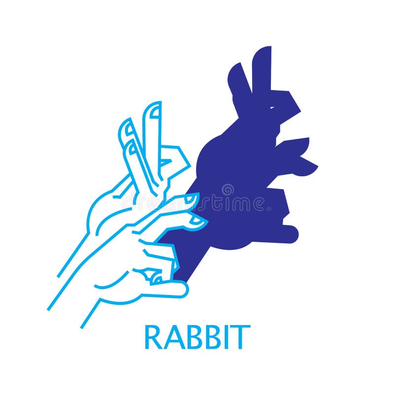 Vector Illustration of Shadow Hand Puppet Rabbit. Stock Vector ...