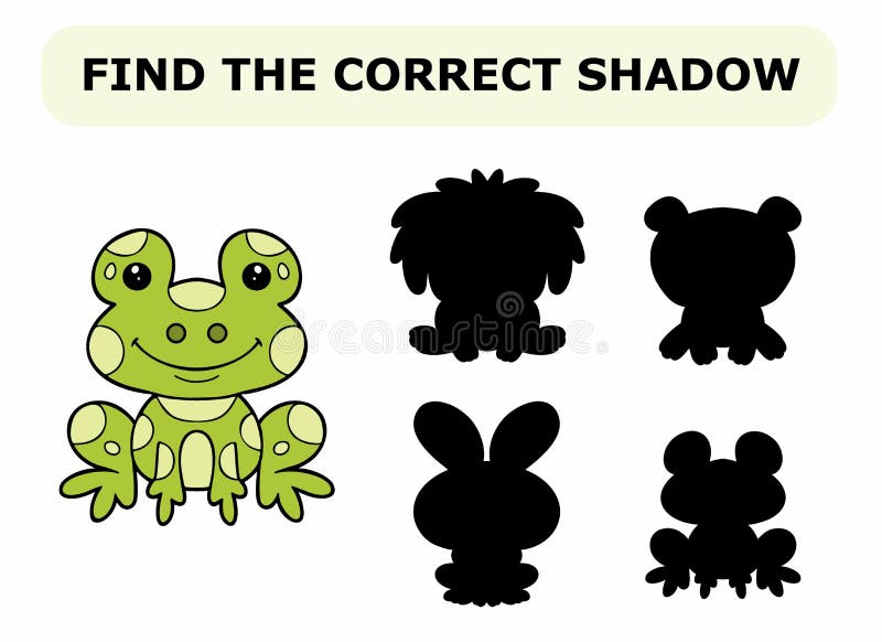 Vector Illustration of Shadow Matching Game for Children. Vector ...