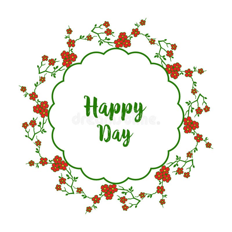 Vector Illustration Shape Wreath Frame with Decorative of Card Happy ...