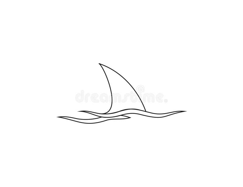 Shark Fin, Wave Line Icon. Vector Illustration. Stock Vector ...