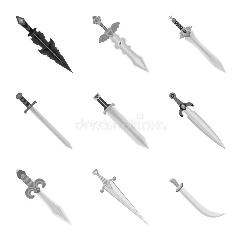 Vector Design of Sharp and Blade Sign. Set of Sharp and Dagger Stock ...