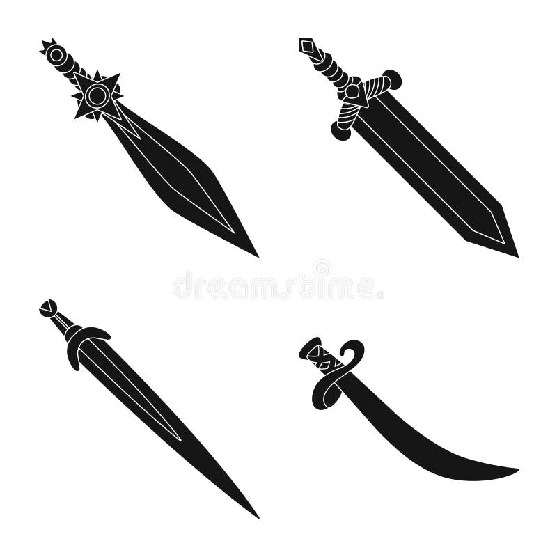 Vector Illustration of Sharp and Blade Symbol. Set of Sharp and Dagger ...