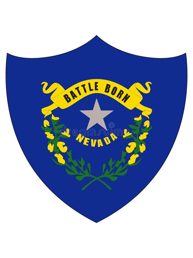 Shield Flag of USA State of Nevada Stock Vector - Illustration of ...