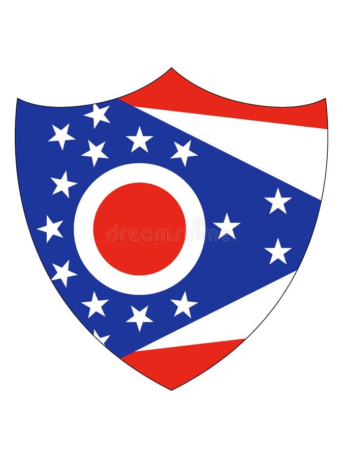 Shield Flag of USA State of Ohio Stock Vector - Illustration of love ...