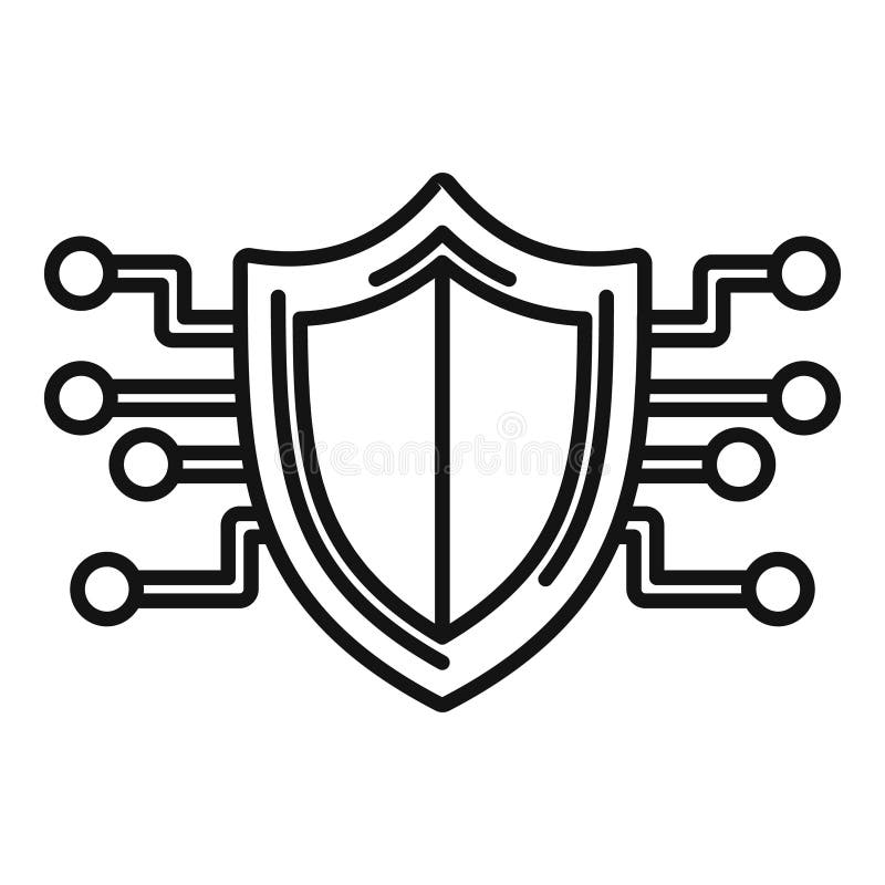 Vector Illustration of a Shield Infused with Digital Circuit Lines ...