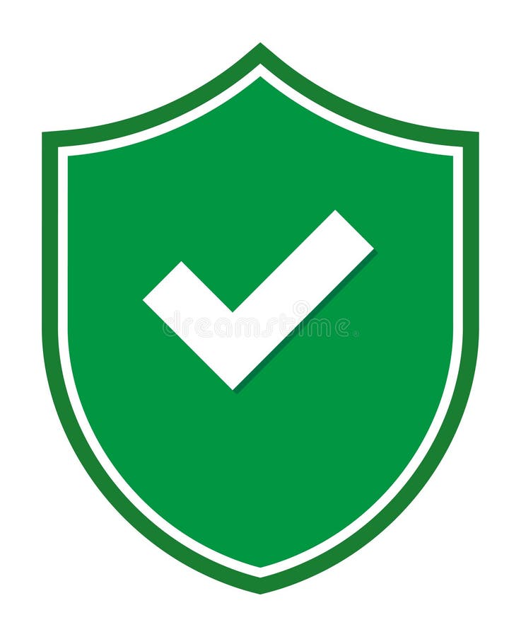 Shield security tick icon stock vector. Illustration of information ...