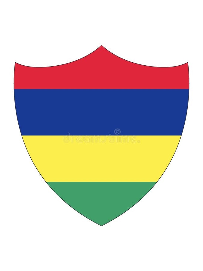 Shield Shaped Flag of Mauritius Stock Vector - Illustration of angola ...