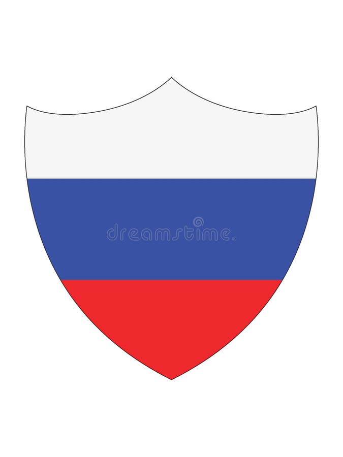 Russia flag on shield stock vector. Illustration of detailed - 28405564