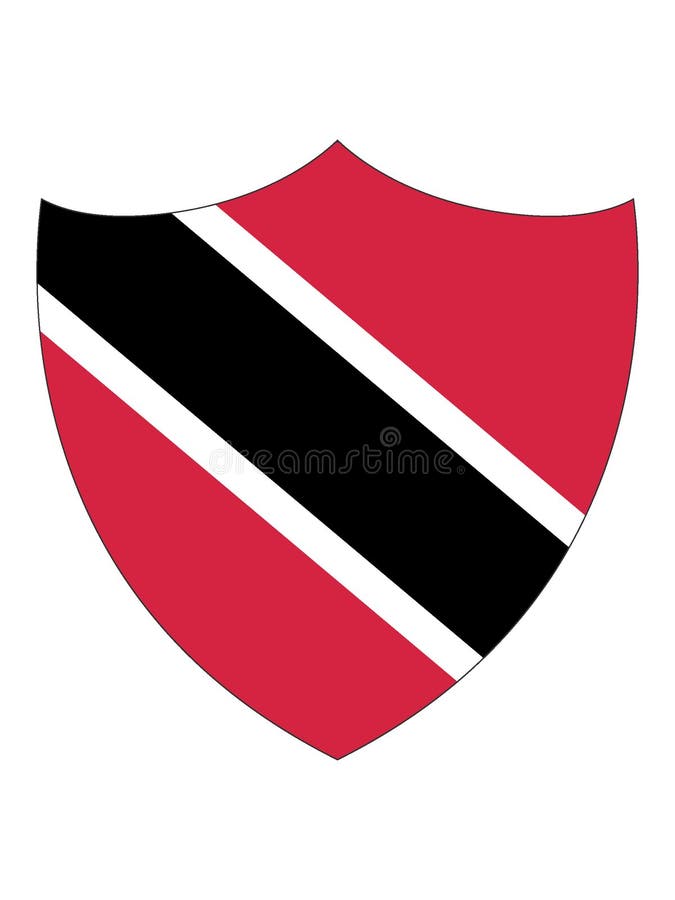 Shield Shaped Flag Of Trinidad And Tobago Stock Vector Illustration