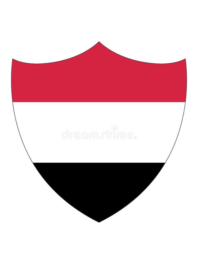 Shield Shaped Flag of Yemen Stock Vector - Illustration of ...