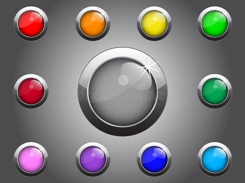 Vector Illustration of Shiny Colorful Button Stock Vector ...