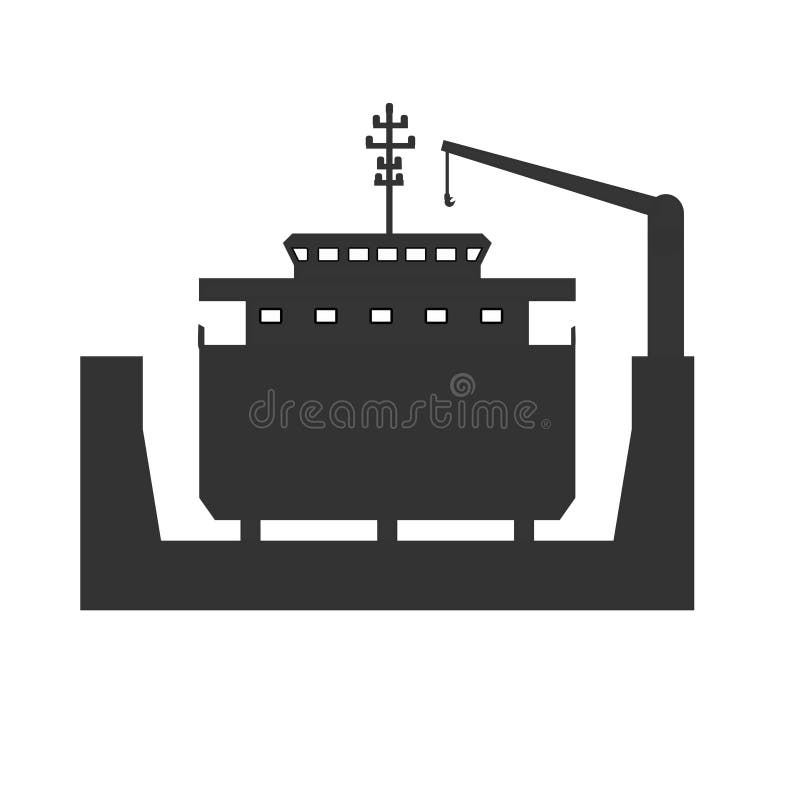 Vector Illustration of a Ship on a Floating Dock Stock Vector ...