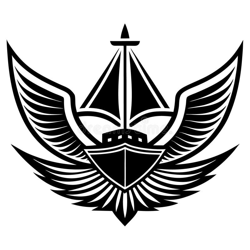 Boat Logo with an Eagle Symbol Stock Illustration - Illustration of ...