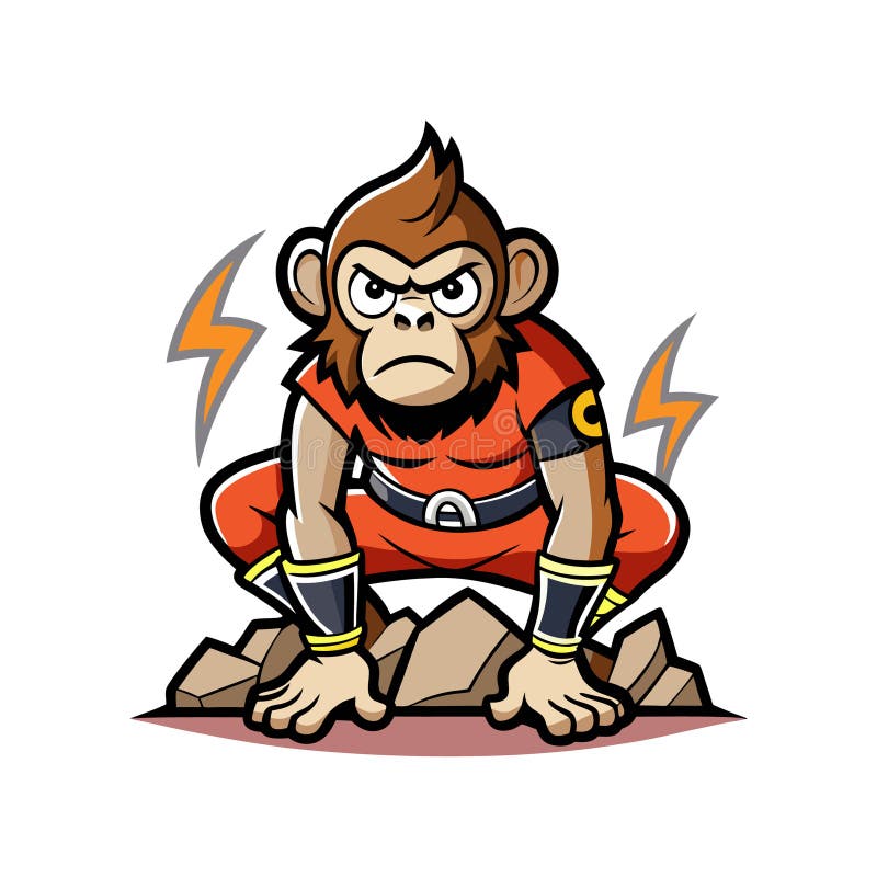 Shivering Monkey Rock Climbing Stock Vector - Illustration of effort ...