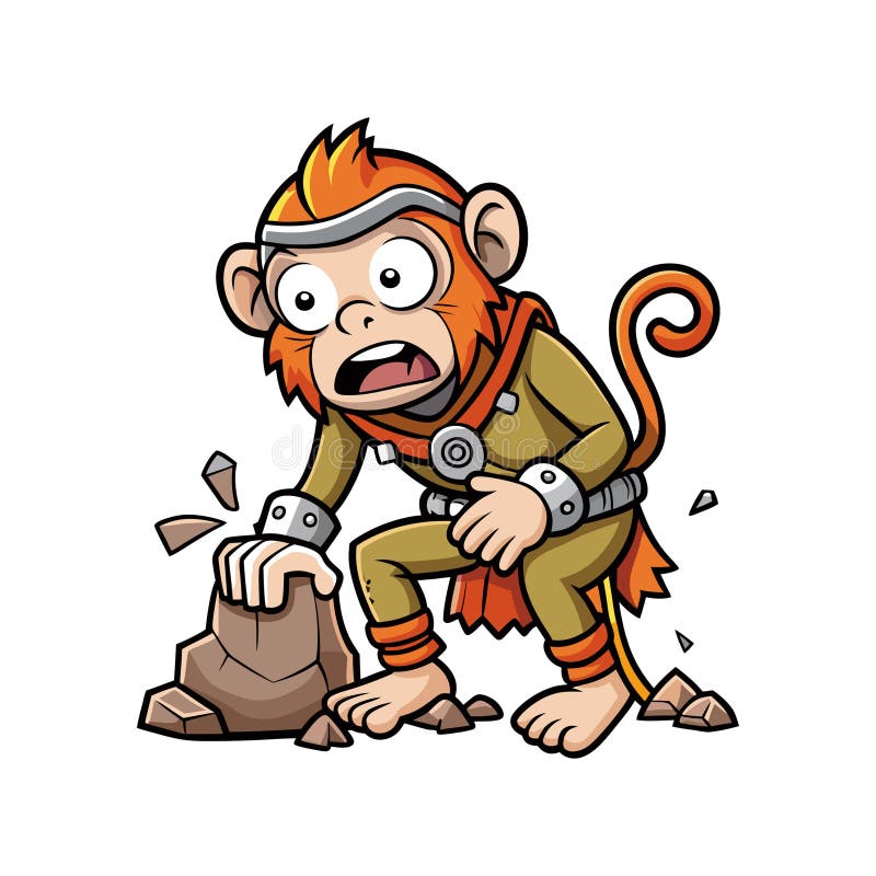Shivering Monkeys Rock Climbing Experience Stock Vector - Illustration ...